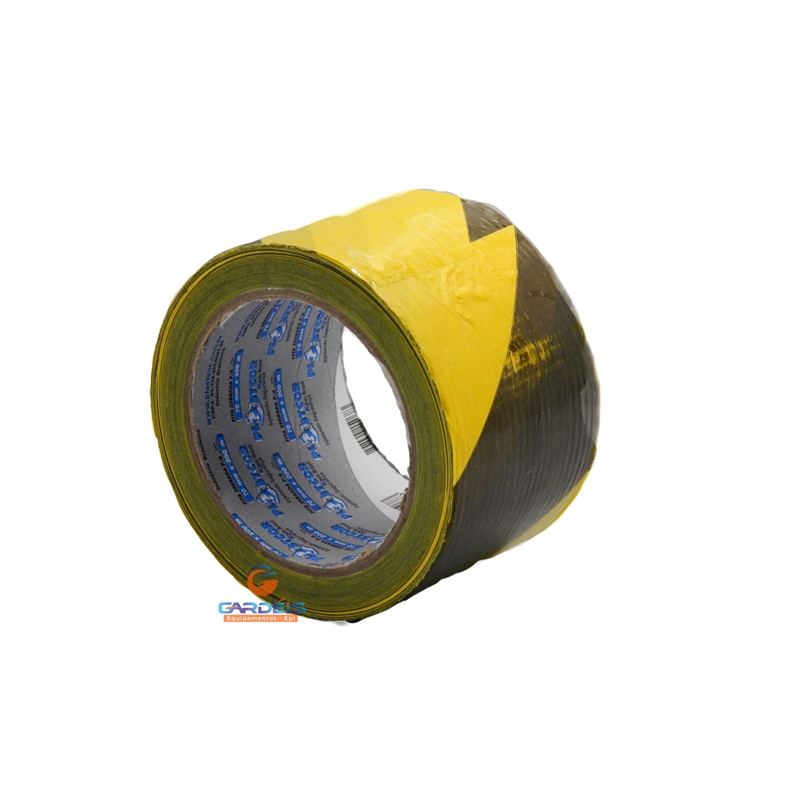 Fita Zebrada Preta x Amarela com 200m PLASTCOR - PLASTCOR