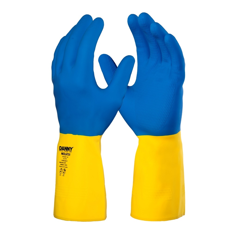 Luva Látex Azul e Amarela NeoLátex DA-224D DANNY C.A. 5774 - DANNY