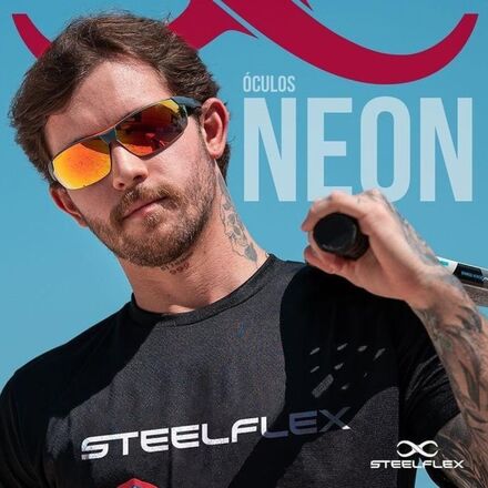 Óculos Neon Vermelho Espelhado Esportivo STEELFLEX STF VS201840 C.A ...